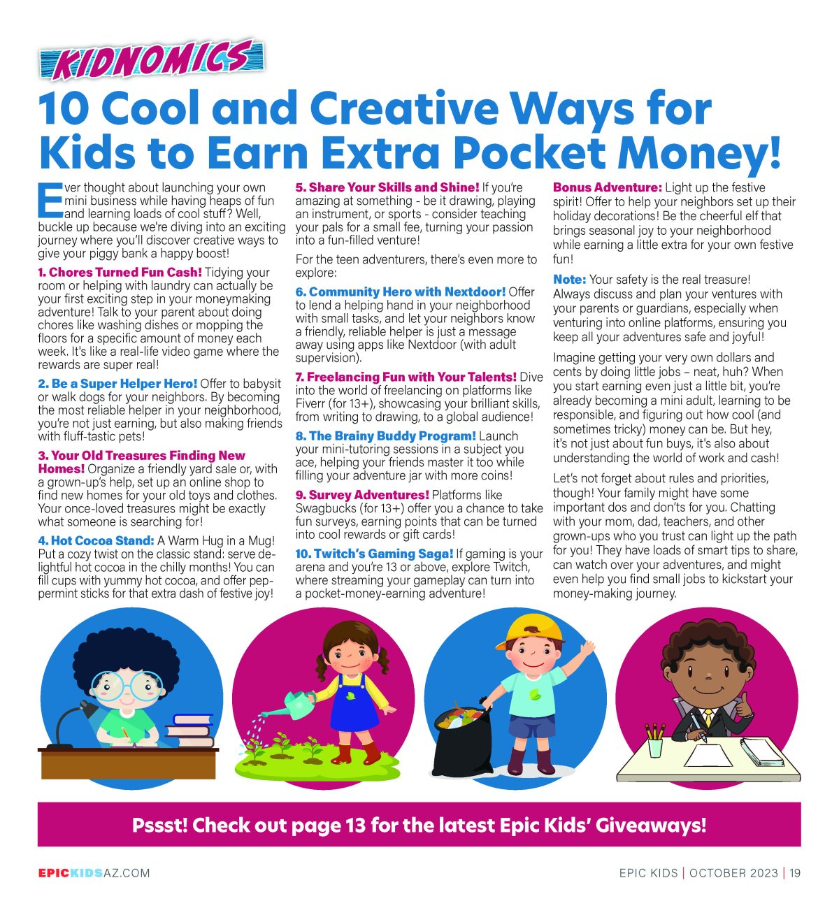 10 Cool and Creative Ways for Kids to Earn Extra Pocket Money! - Epic Kids