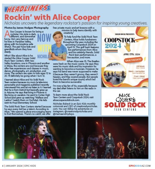 Rockin’ with Alice Cooper: Epic Kids Reporter Nicholas Bubeck Uncovers ...